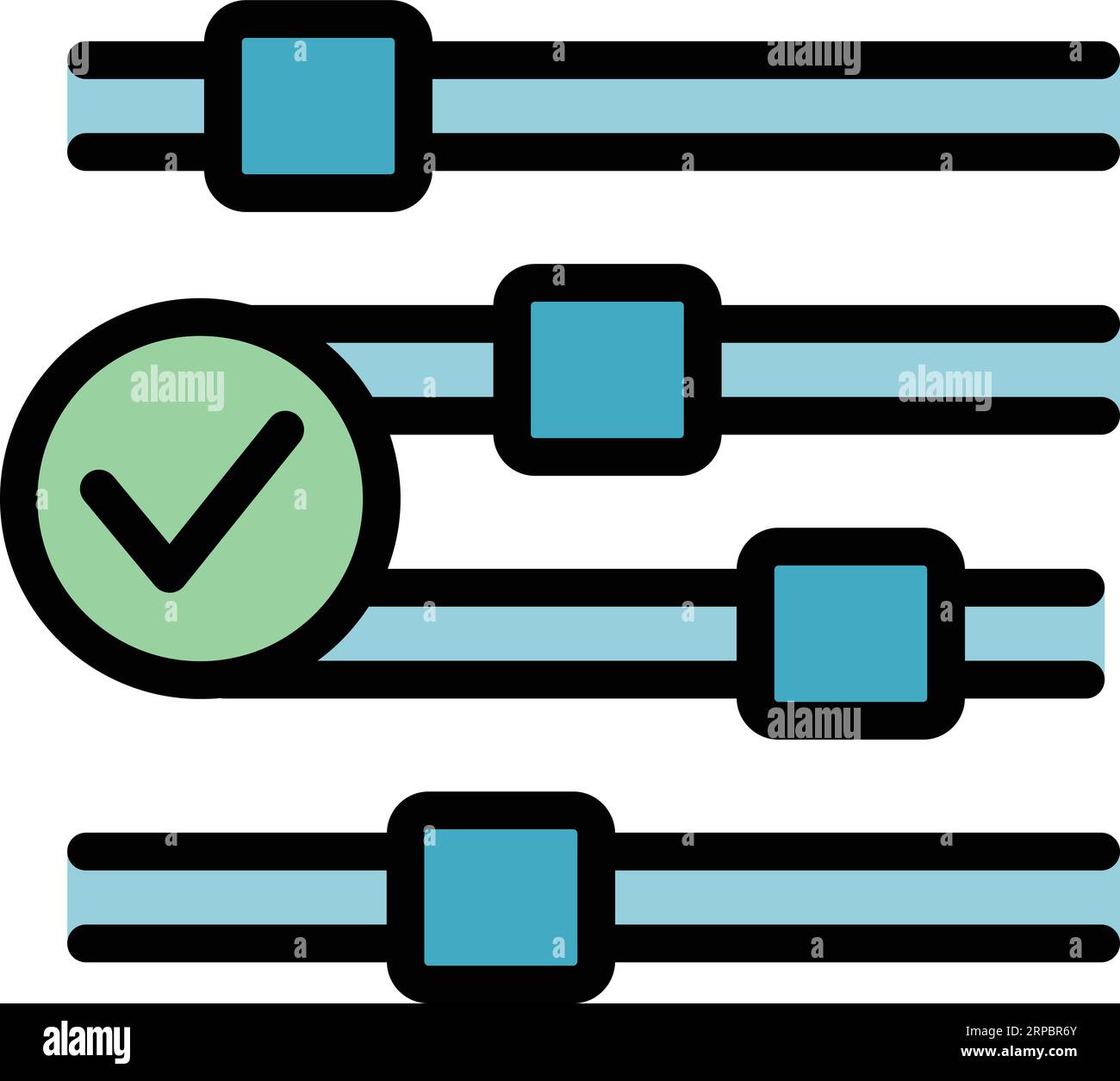 Equalizer key point icon outline vector. Main conclusion. List top ...