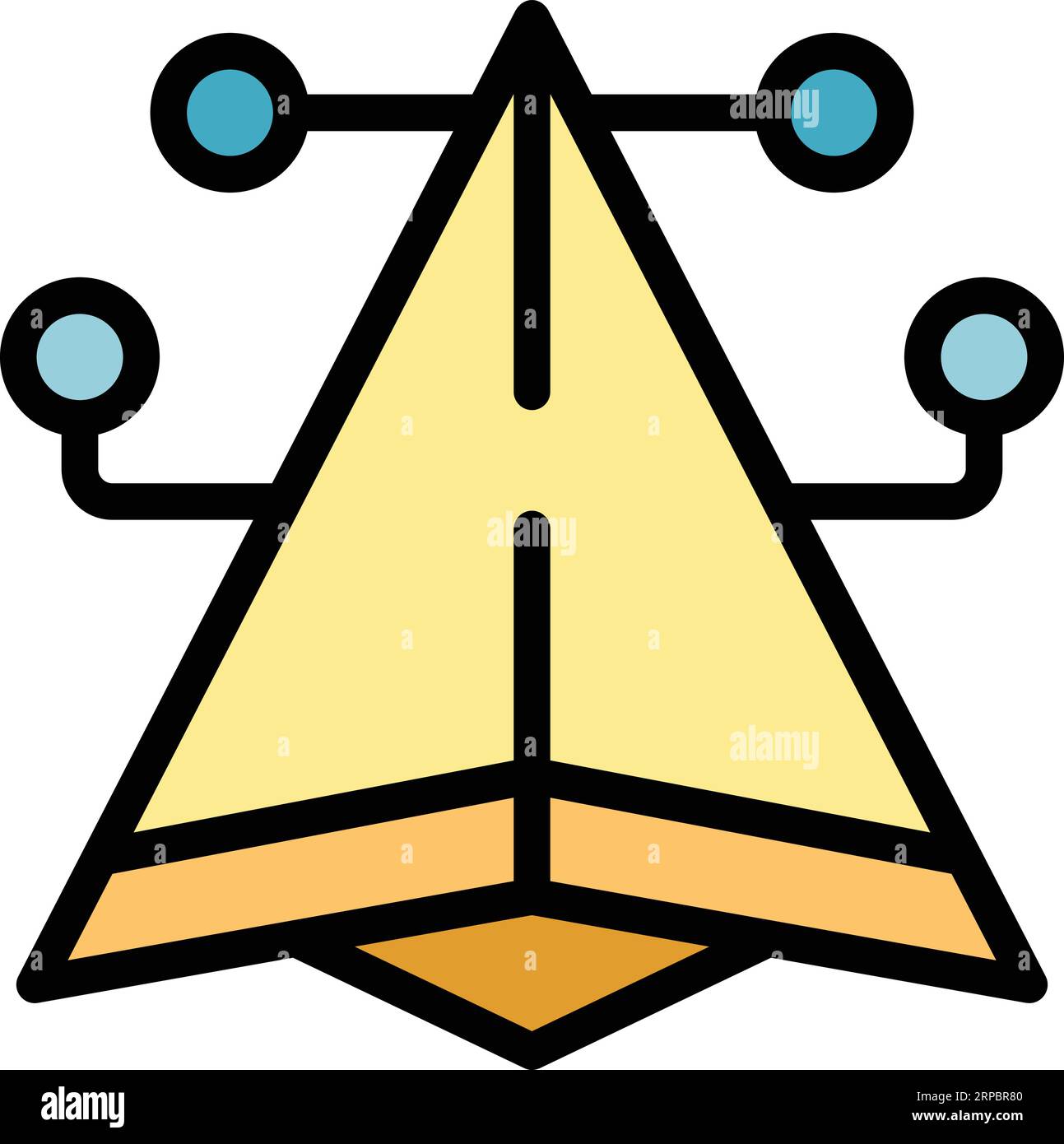 Scheme key point icon outline vector. Business tick. Core message color ...