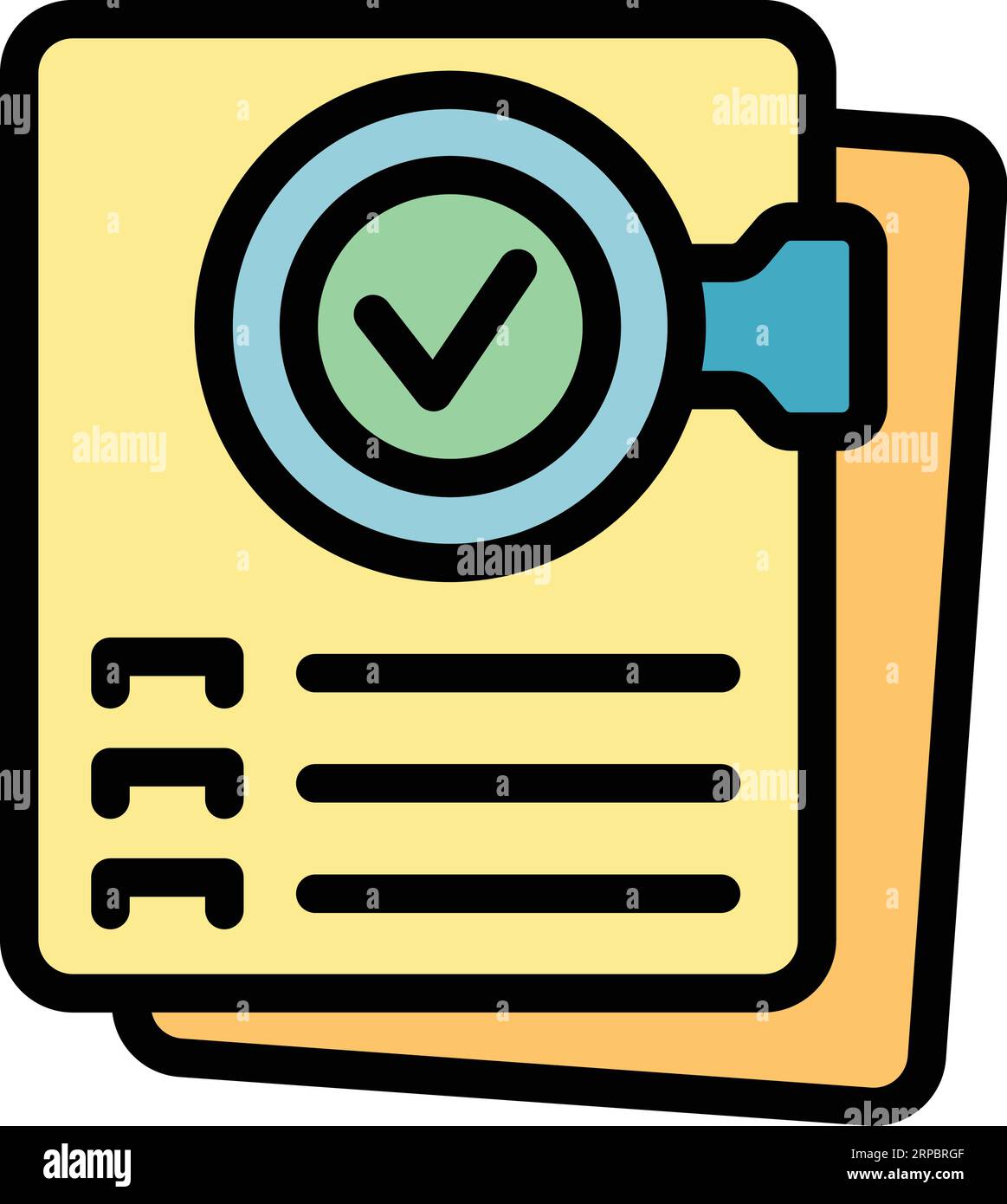 Folder key point icon outline vector. Business word. Top list color ...