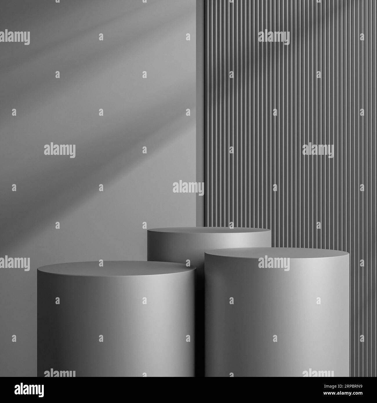 Elegant black cylinder stand for product placement mockup. Darkmetal ...