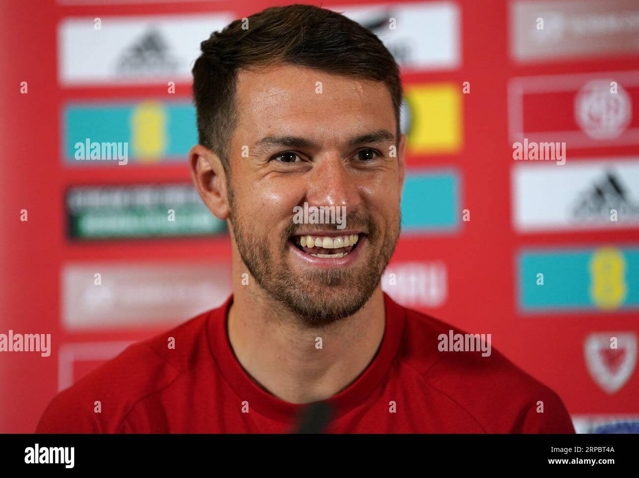 Wales' Aaron Ramsey during a press conference at the Vale Resort ...