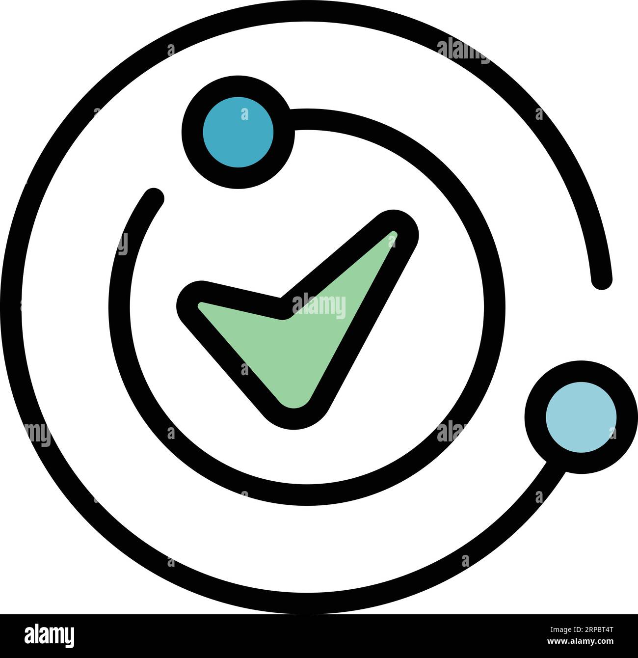 Approved key point icon outline vector. Check main. Business tick color ...