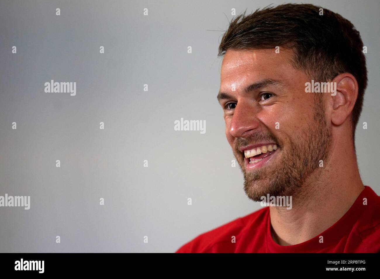 Wales' Aaron Ramsey during a press conference at the Vale Resort ...