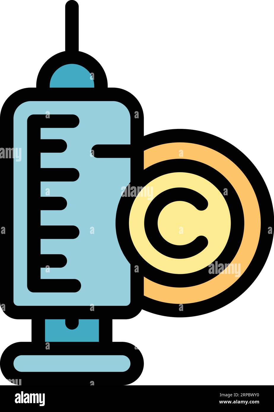 Collagen injection icon outline vector. Cell care. Molecule gel color ...