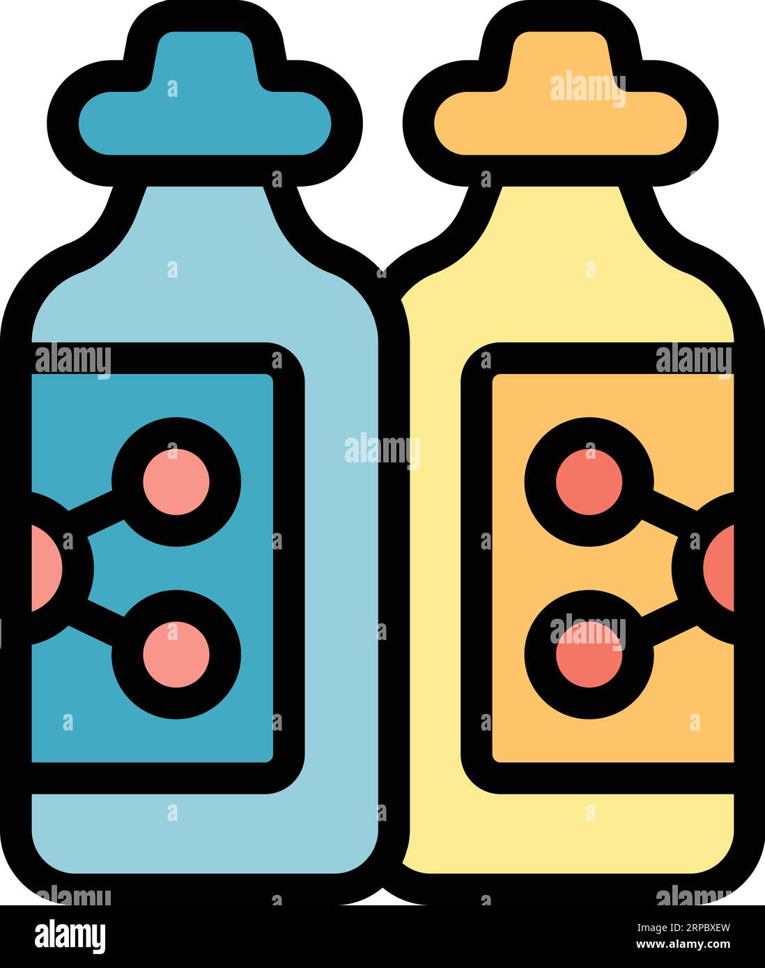 Enzymes icon outline vector. Amino protein. Chain collagen color flat ...