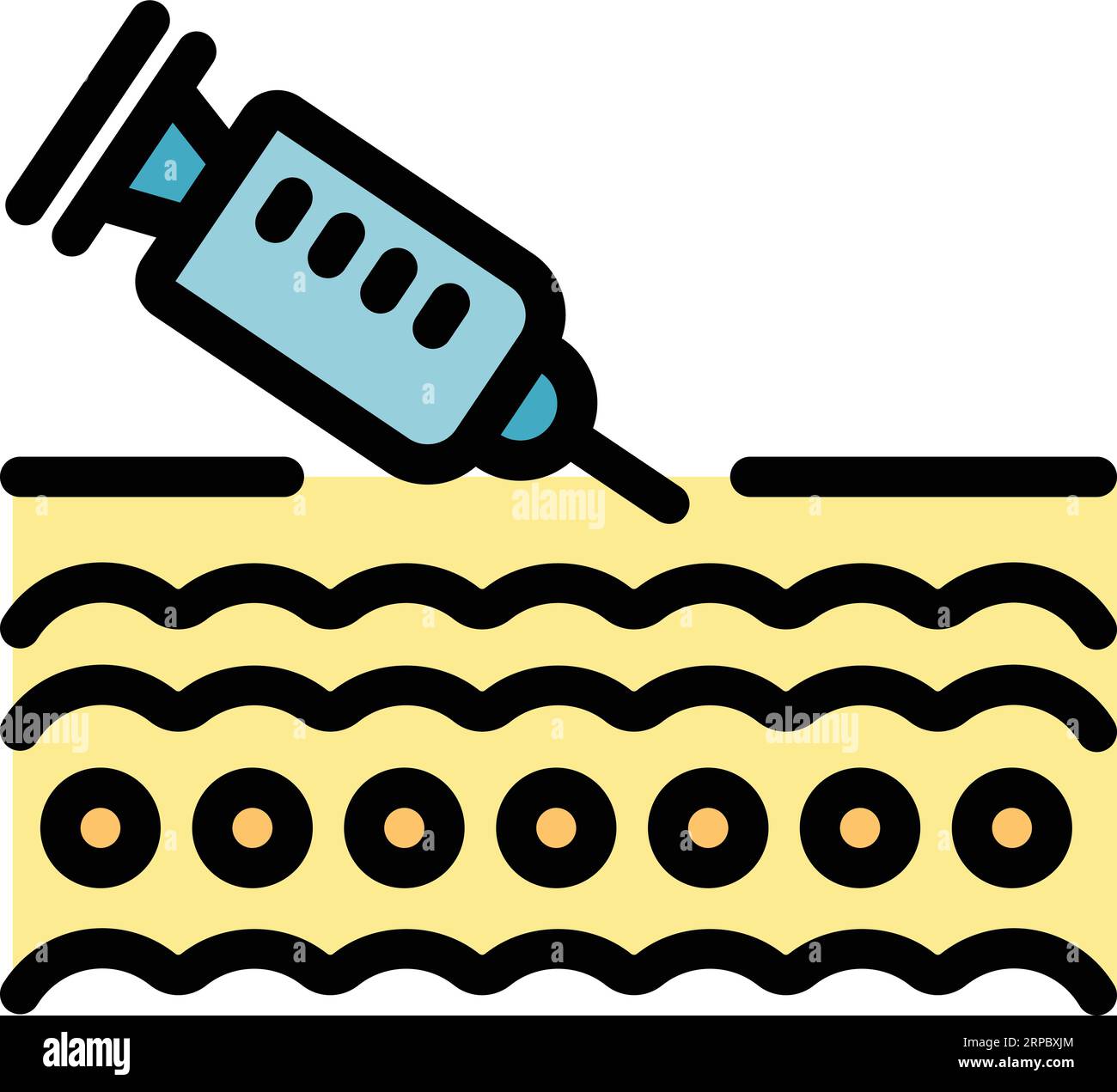 Collagen injection icon outline vector. Cosmetic care. Cream cell color flat Stock Vector Image ...