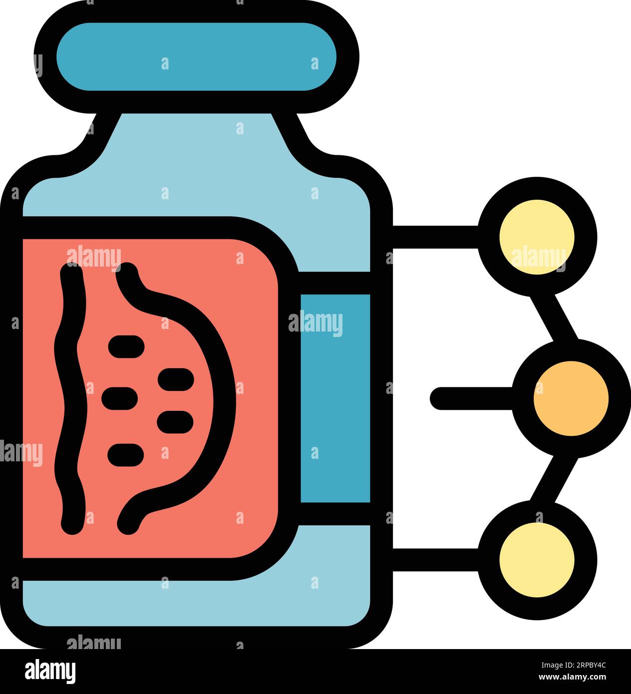 Stomach enzymes icon outline vector. Amino peptide. Collagen chain ...