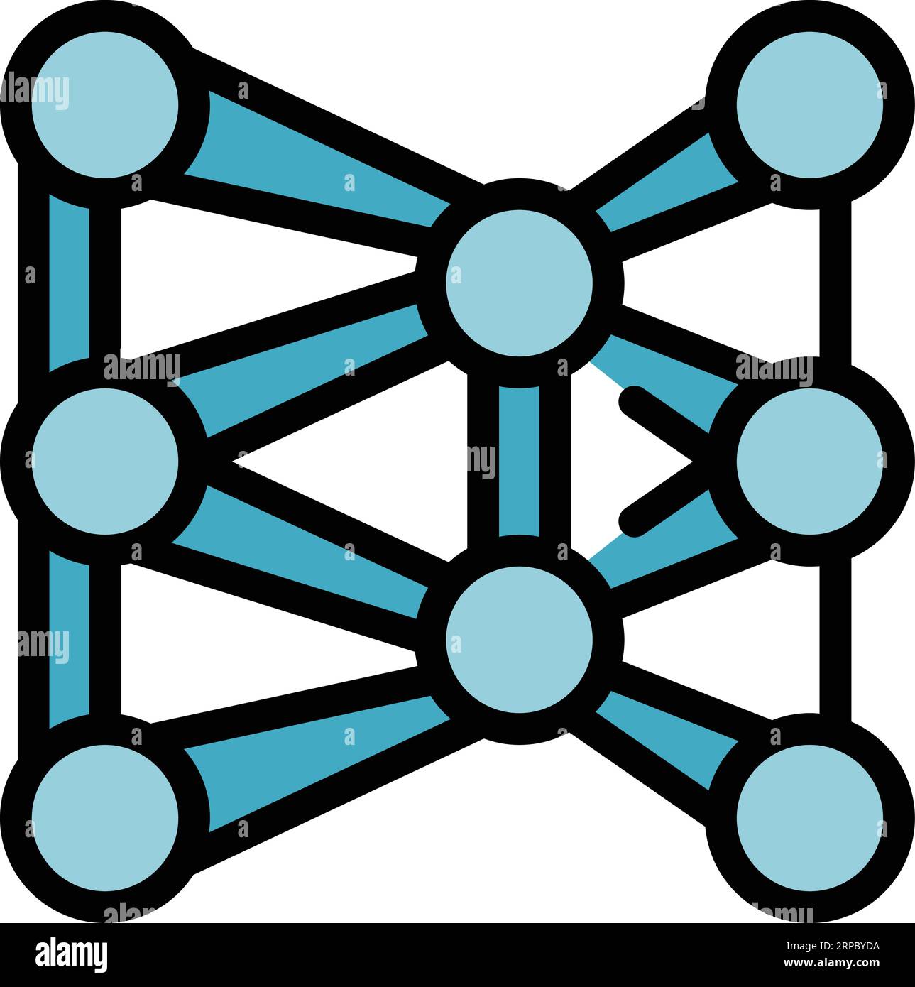 Chain peptide icon outline vector. Vitamin chemical. Amino protein ...