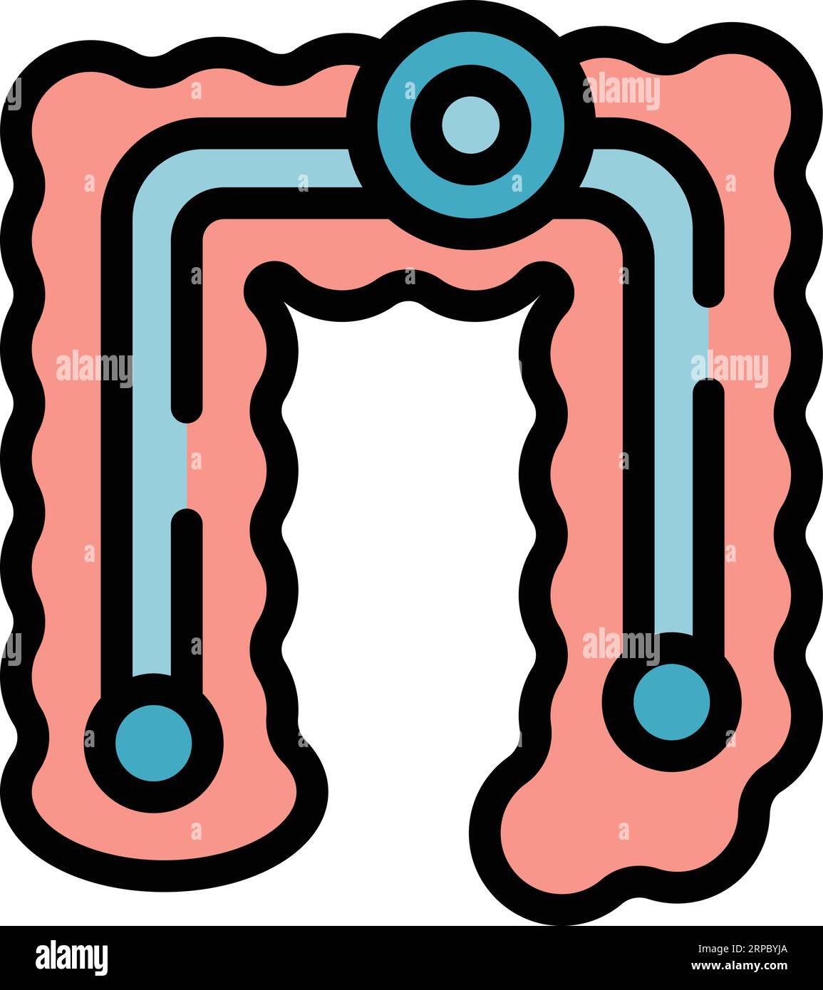 Intern enzymes icon outline vector. Amino peptide. Structure chain ...