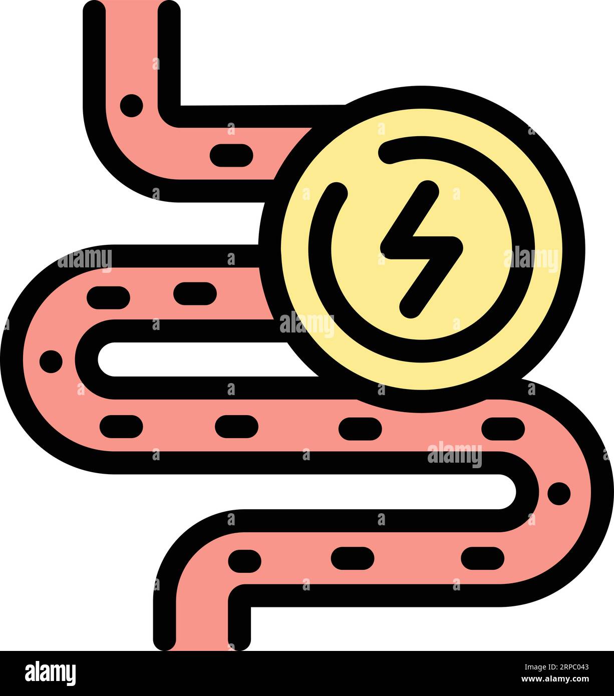 Intestinal enzymes icon outline vector. Structure chain. Amino peptide ...