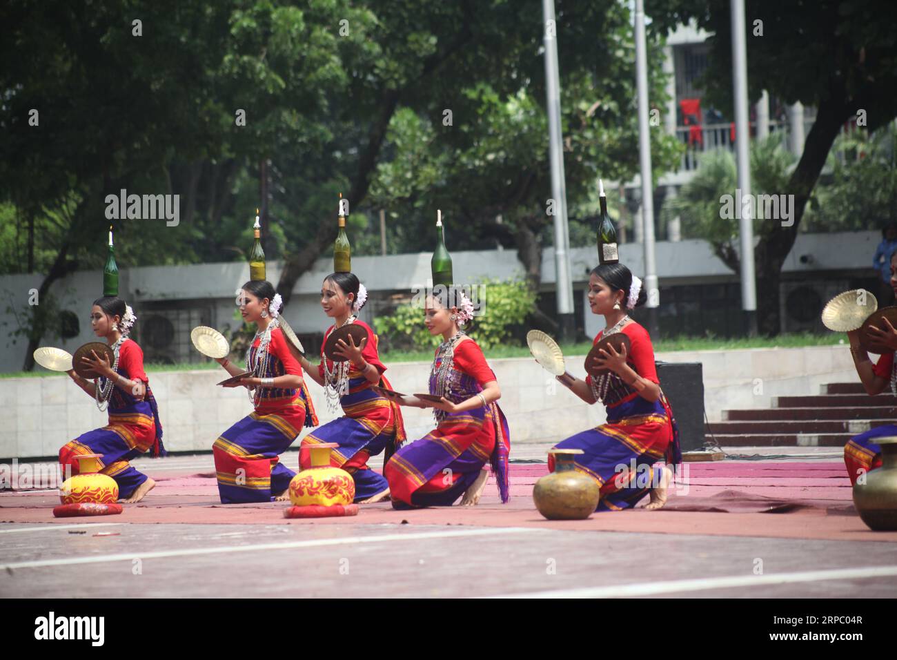 Dhaka Bangladesh 09,August 2023. Tribal performers wearing traditional ...