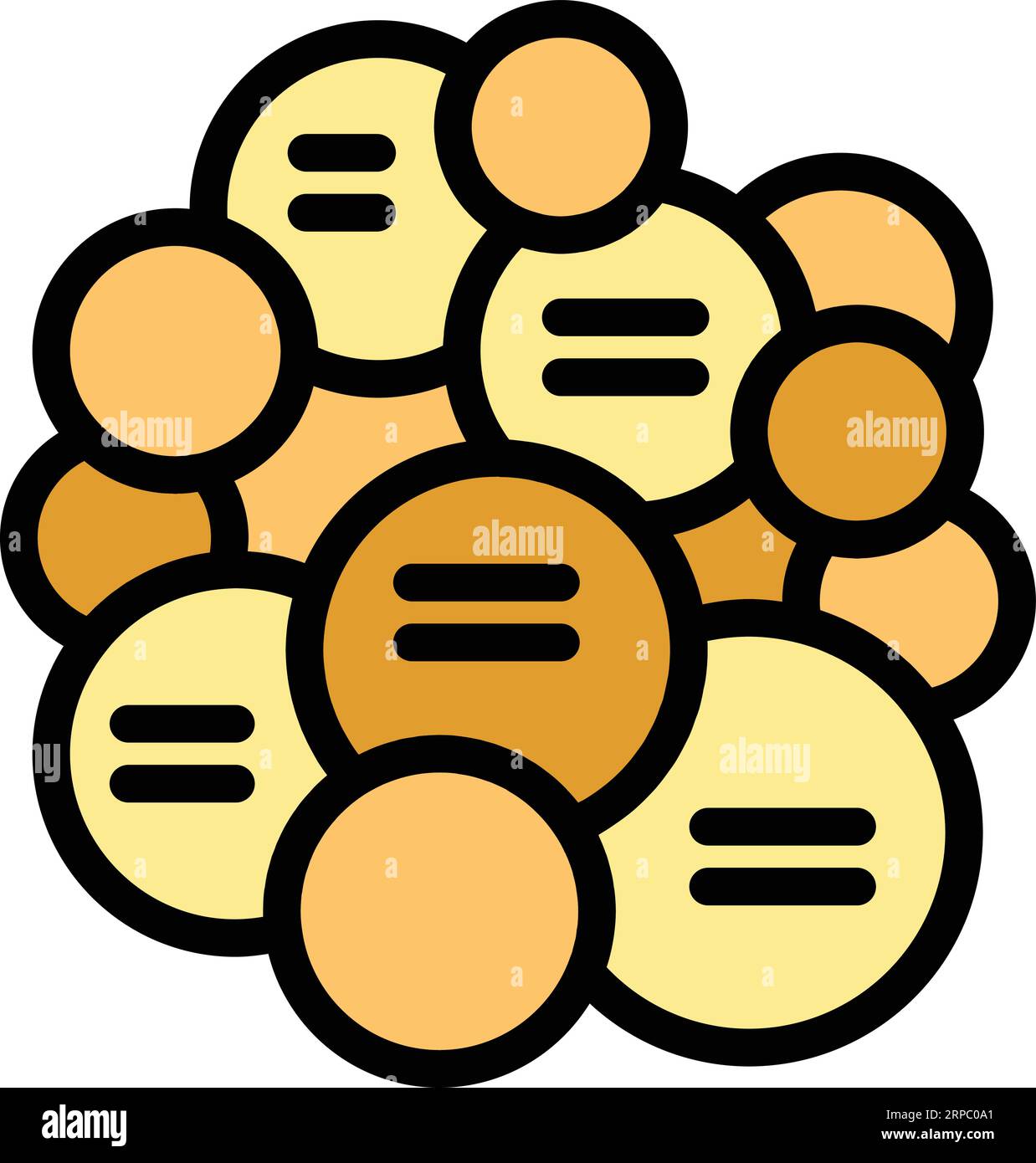 Peptide icon outline vector. Molecule acid. Protein structure color ...