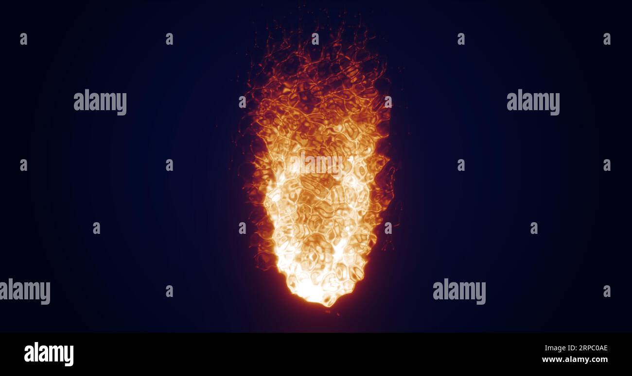 Abstract orange flame glowing burning bonfire fire glowing with magical ...