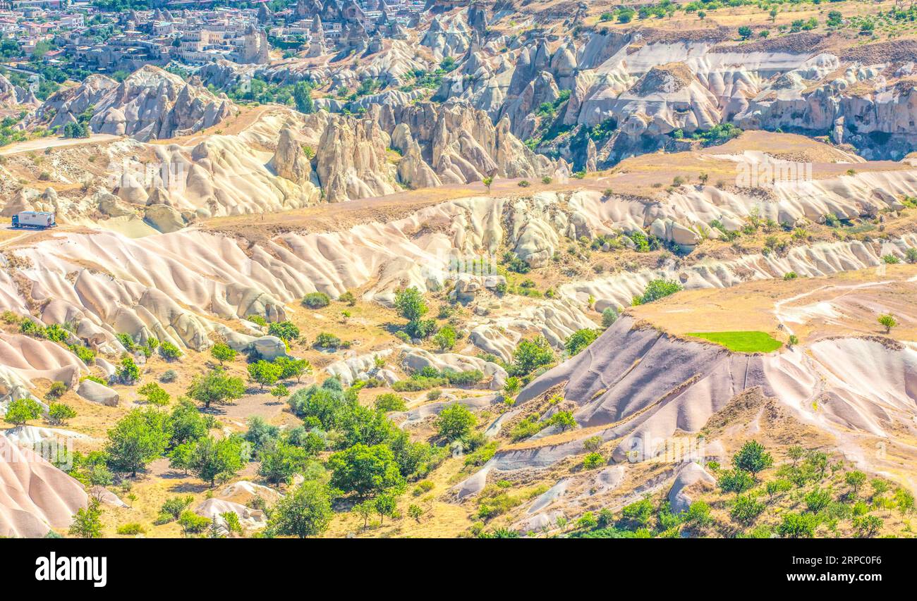 The Bizarre rock formations of volcanic Tuff and basalt in Cappadocia ...