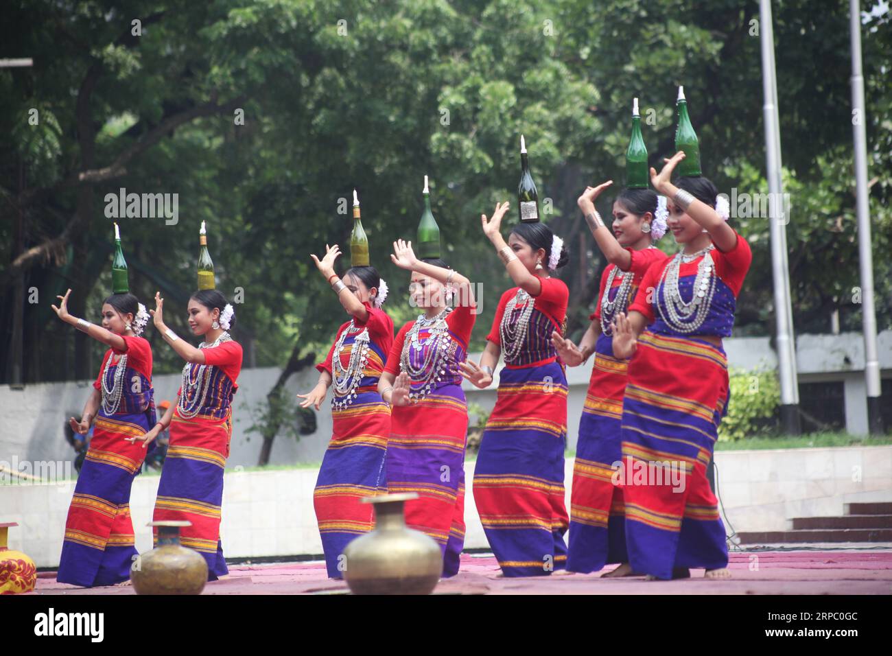 Dhaka Bangladesh 09,August 2023. Tribal performers wearing traditional ...