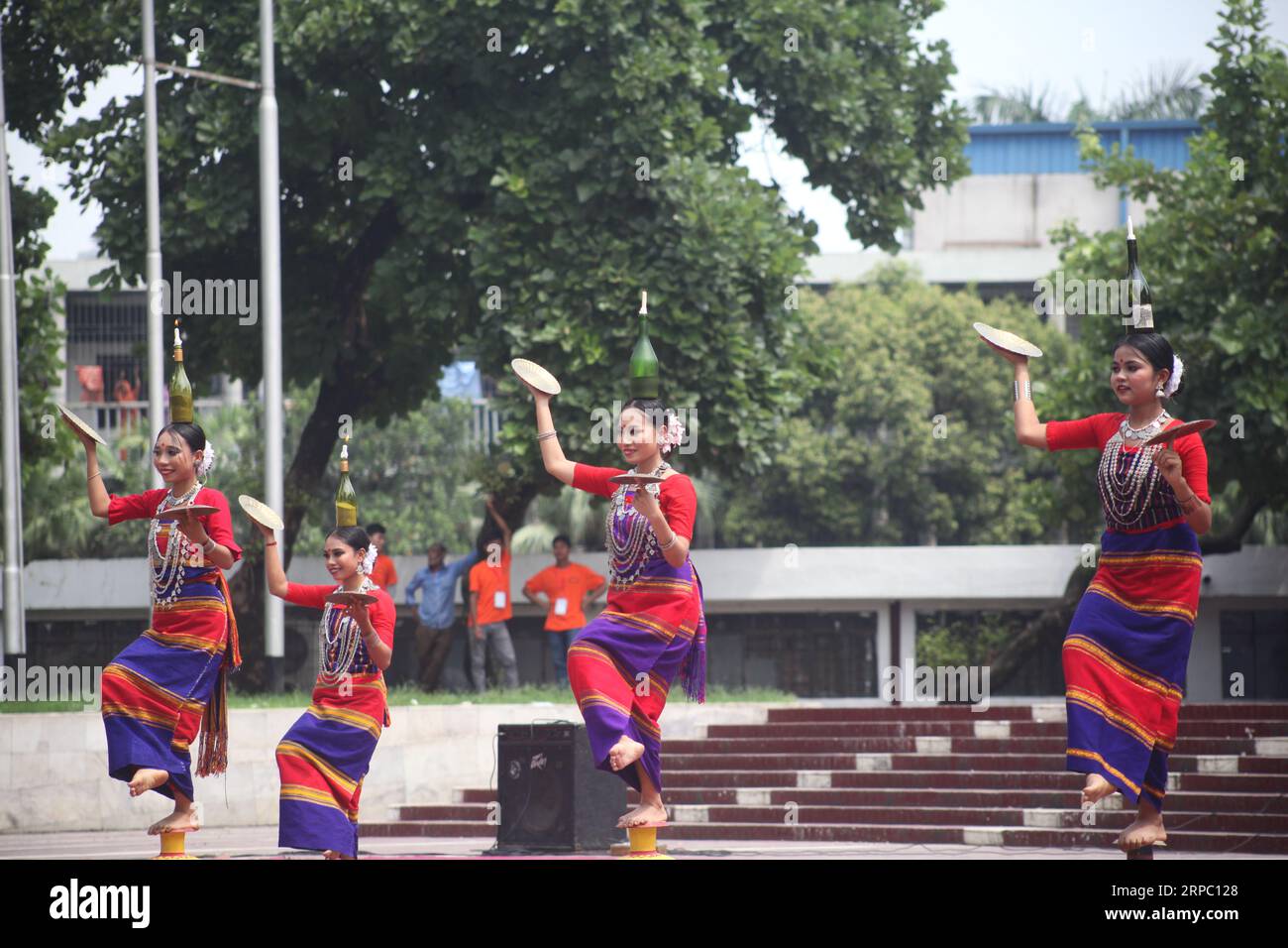 Dhaka Bangladesh 09,August 2023. Tribal performers wearing traditional ...
