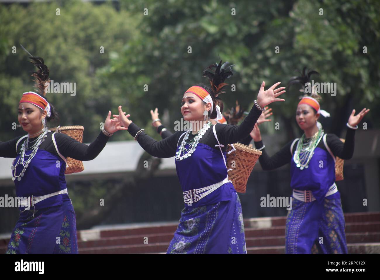 Dhaka Bangladesh 09,August 2023. Tribal performers wearing traditional ...
