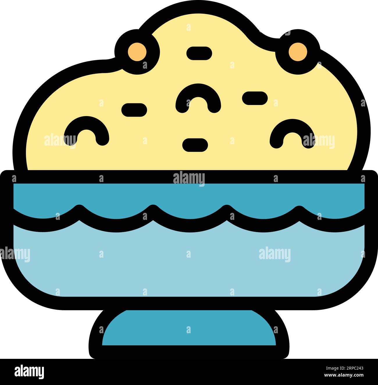 Hummus bread icon outline vector. Paste spread. Plate tahini color flat ...