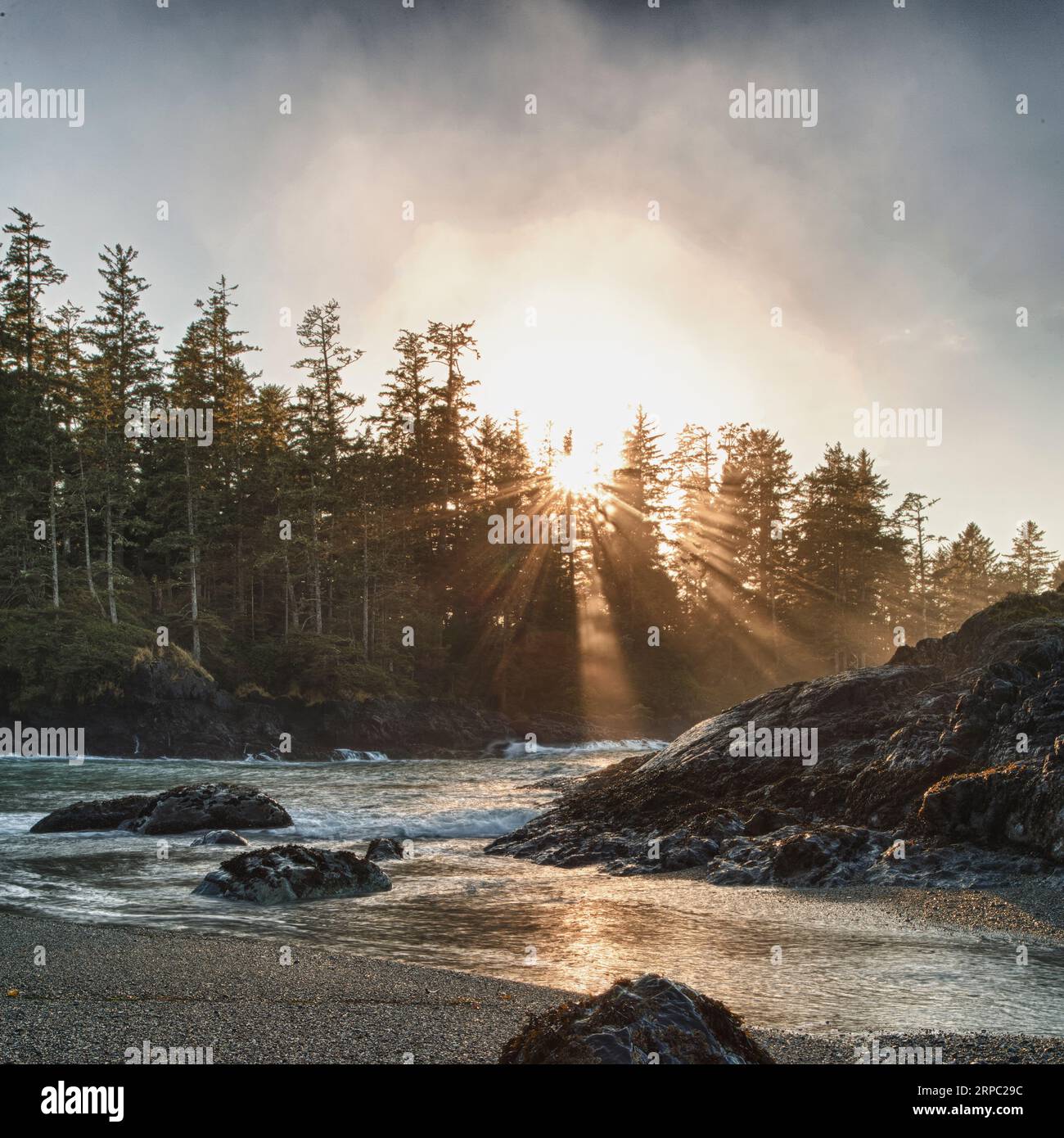 Sunrise over coastal rocks, tidal zone Stock Photo - Alamy