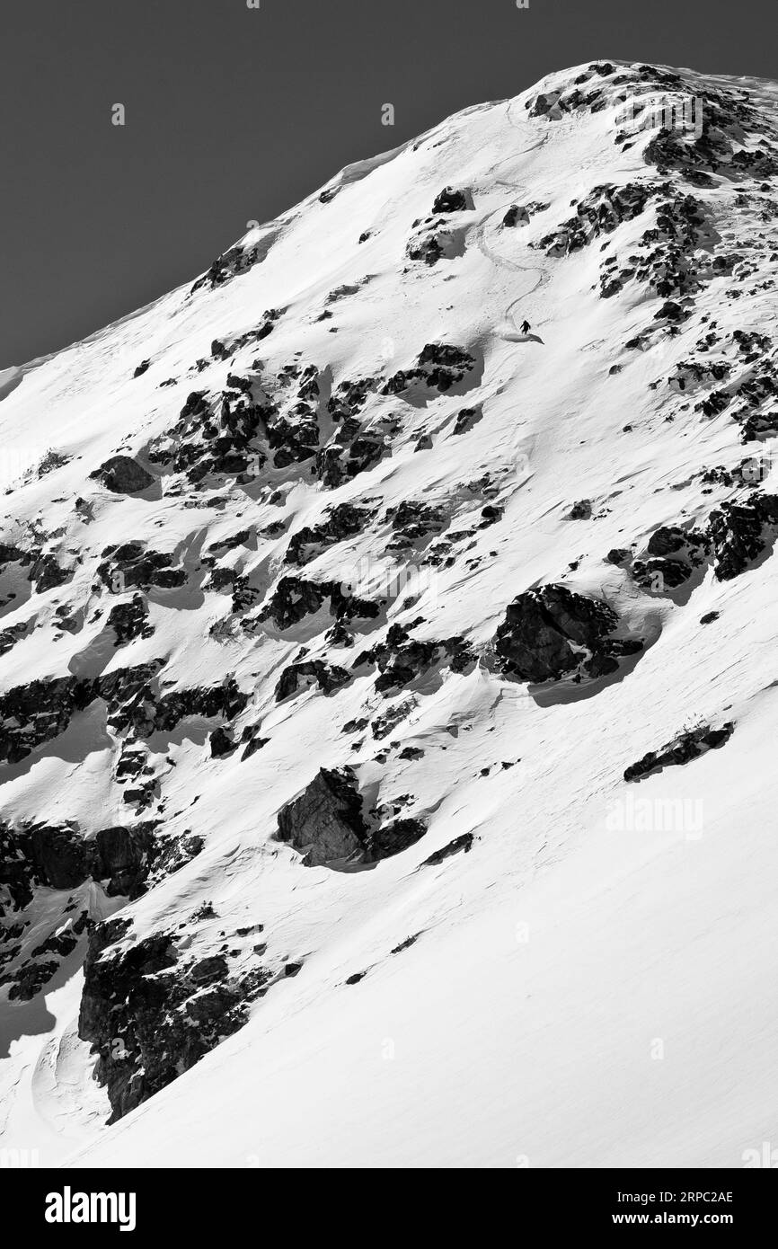 Big Mountain Snowboarding Stock Photo - Alamy