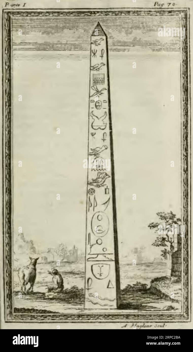 Drawing of an obelisk in Egypt Stock Photo - Alamy