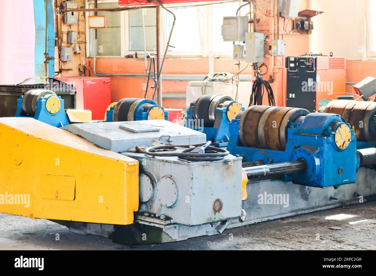 A large iron machine for the manufacture of metal parts, spare parts in ...