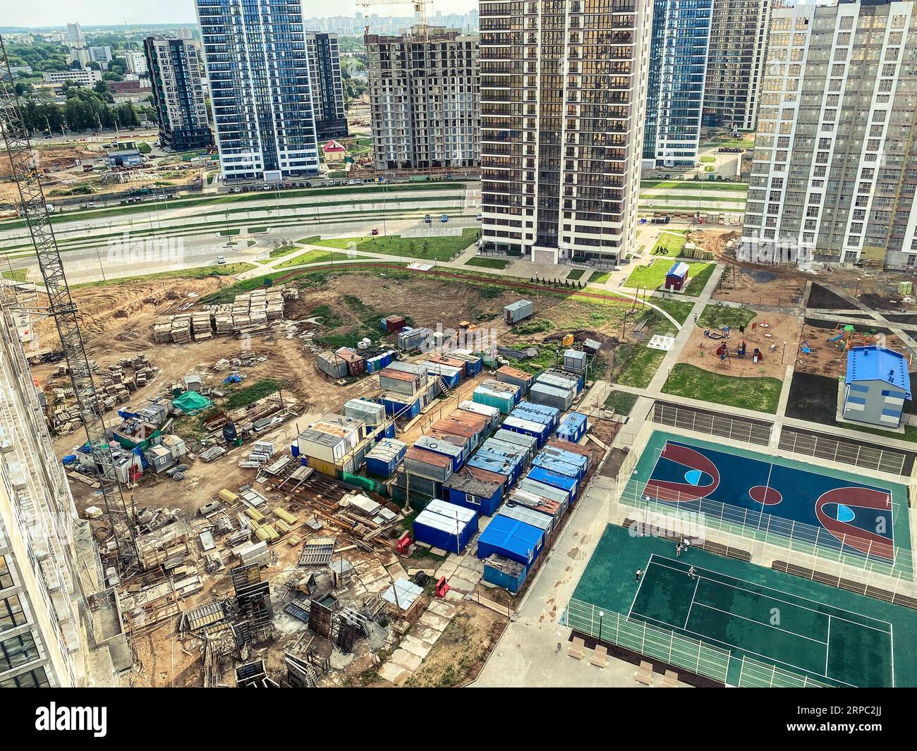 new building, construction of a new microdistrict in the city center ...