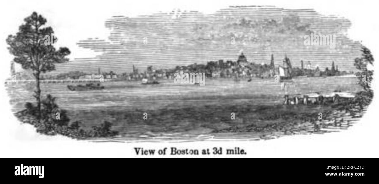 Boston Skyline Circa 1847 Stock Photo - Alamy