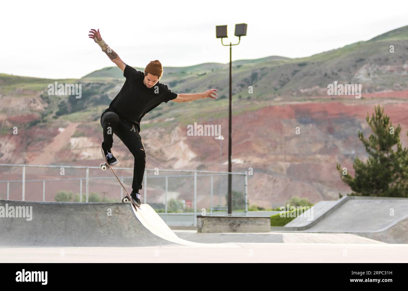 Skateboarding at Rosewood Skatepark in Salt Lake City Stock Photo - Alamy