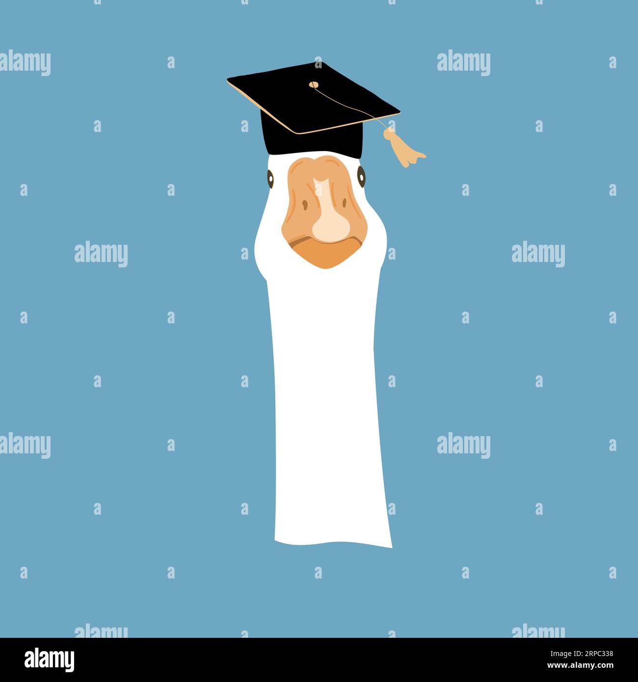 Cute graduate goose character. Geese head in graduation hat. Vector ...