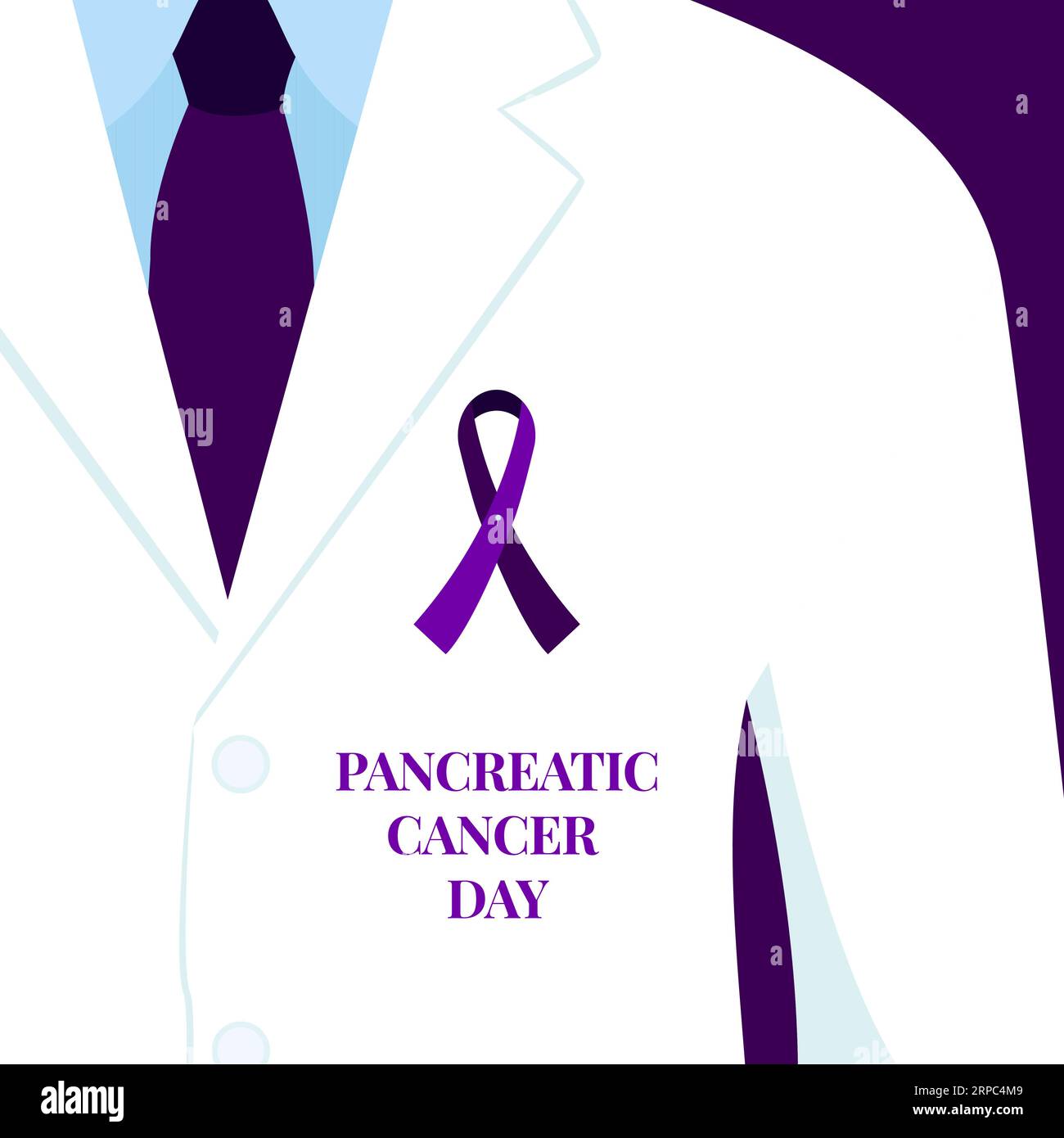 Pancreatic Cancer Awareness Day Ribbon Cartoon Illustration Stock