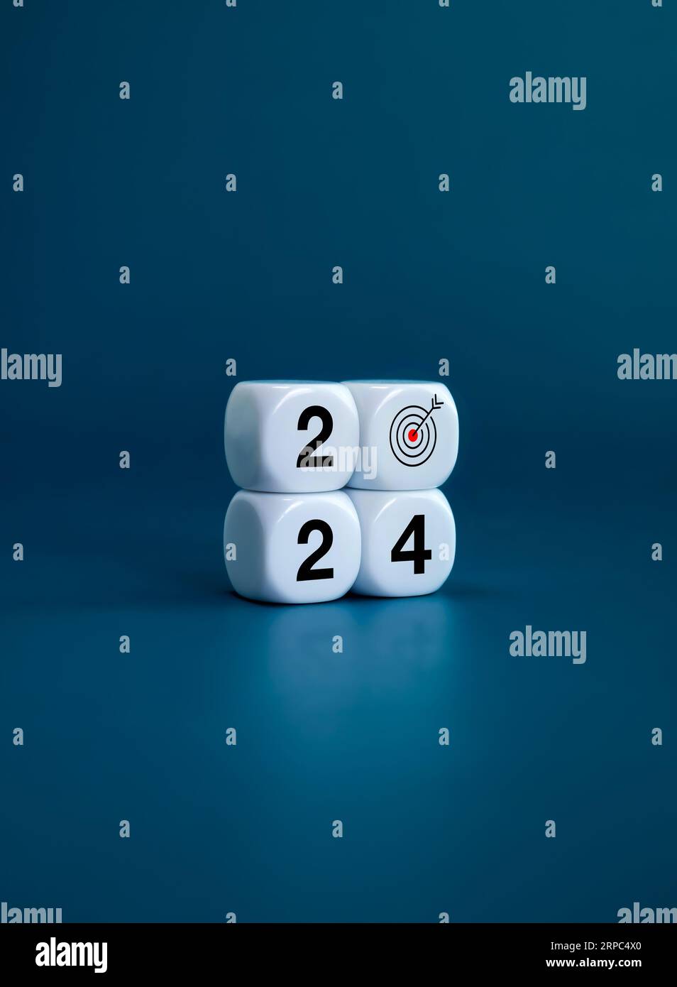 2024 Happy New year background banner. Numbers and target dart icon on ...