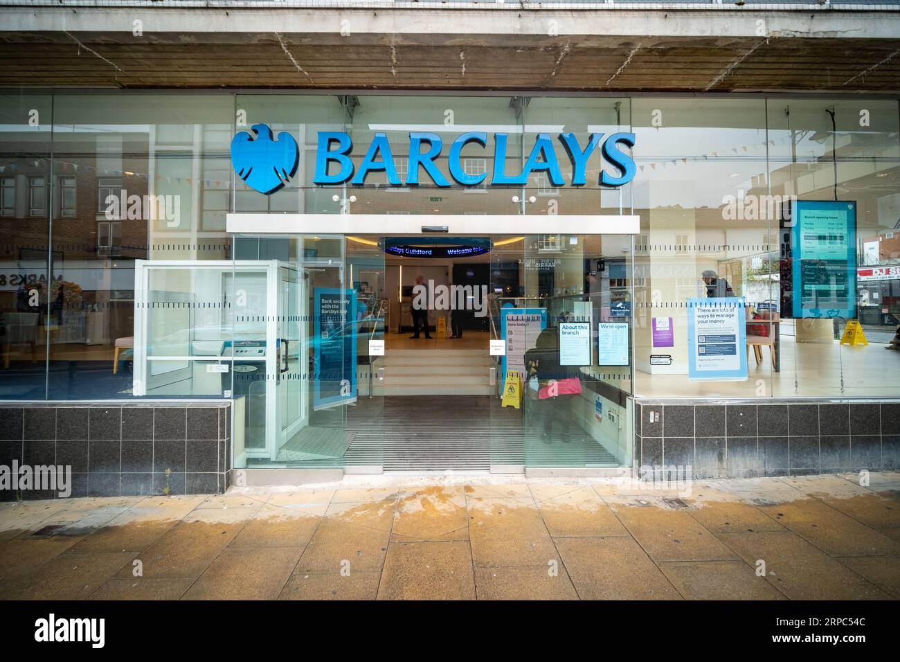 GUILDFORD, SURREY, UNITED KINGDOM- AUGUST 31, 2023: Barclays branch on ...