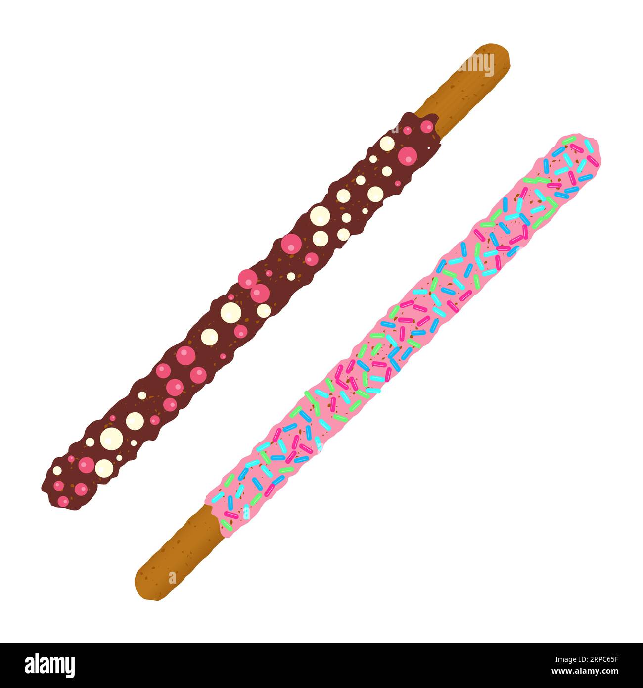 Frosted chocolate chip cookie sticks in sprinkles Stock Vector Image ...