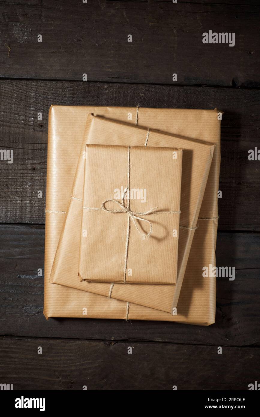 Book, wrapped, brown paper hi-res stock photography and images - Alamy