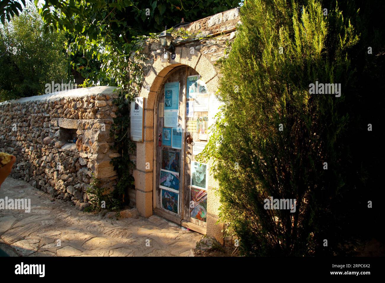 The street and door of Can Yucel's house in Old Datca, a Turkish writer ...