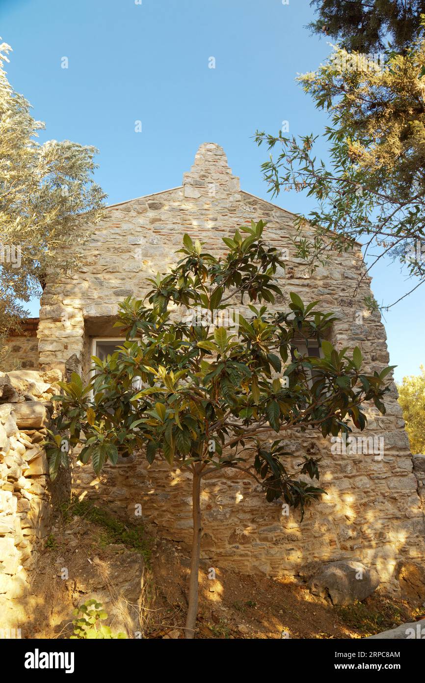 Solid and nostalgic stone houses typical of the Old Datca region ...
