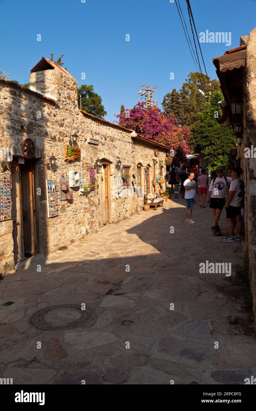 Solid and nostalgic stone houses typical of the Old Datca region ...