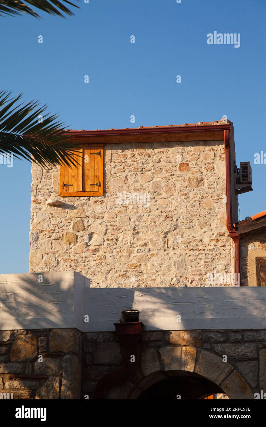 Solid and nostalgic stone houses typical of the Old Datca region ...