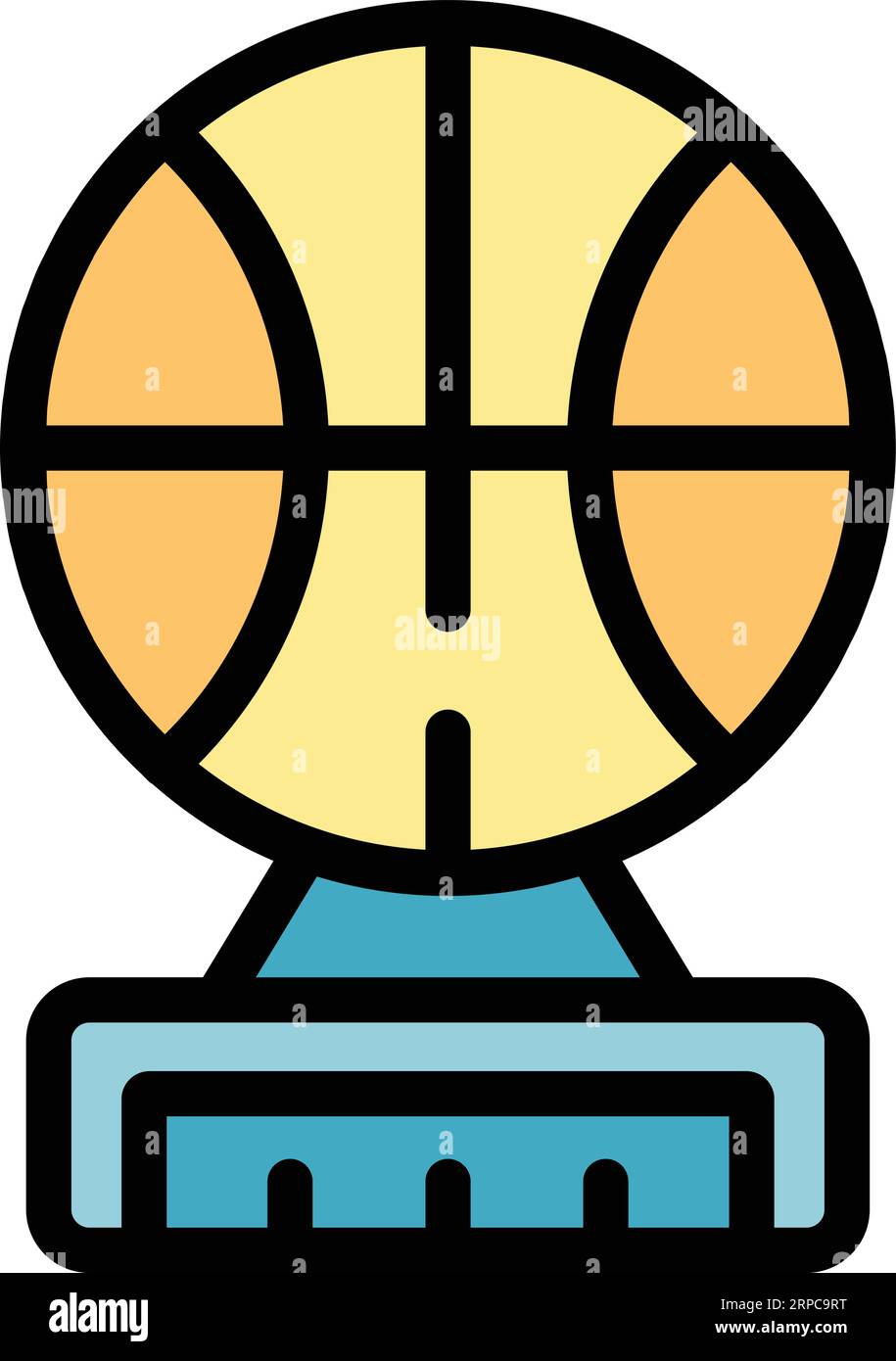 Basketball cup icon outline vector. Trophy prize. Star win color flat ...