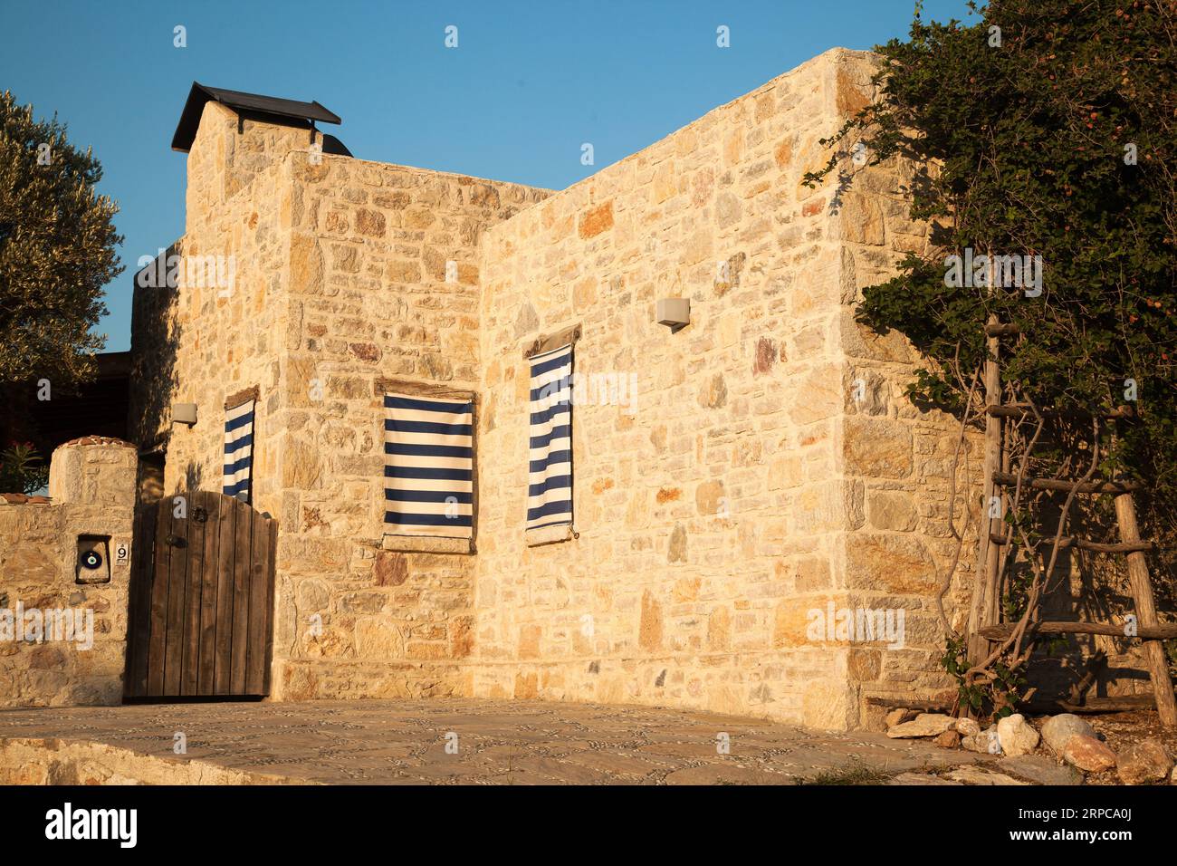 Solid and nostalgic stone houses typical of the Old Datca region ...