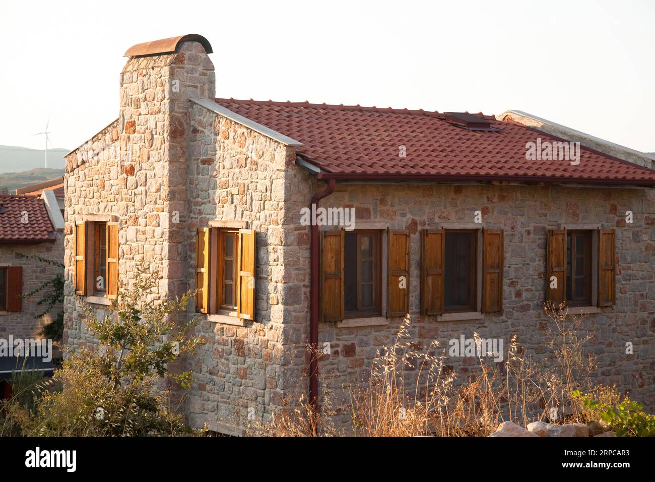 Solid and nostalgic stone houses typical of the Old Datca region ...