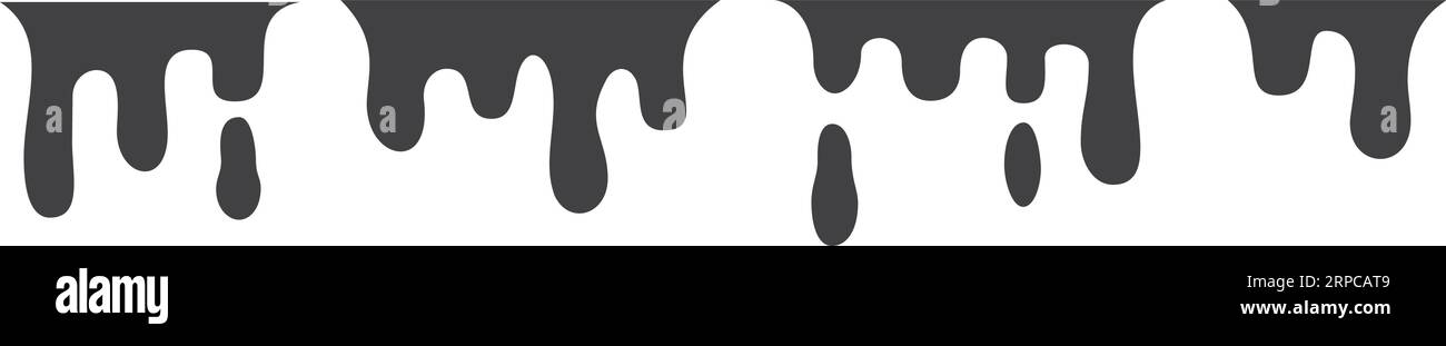 Dripping horizontal border. Black ink fluid drops Stock Vector Image ...