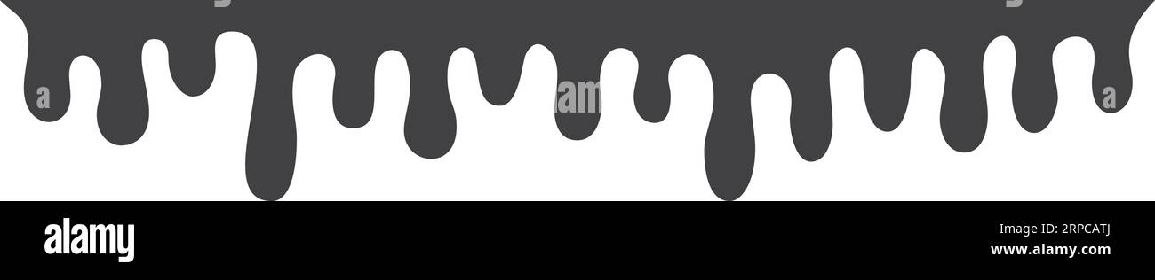 Dripping black paint border. Horizontal ink liquid Stock Vector Image ...