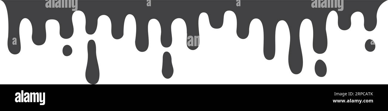 Black ink flow pattern. Dripping horizontal border Stock Vector Image ...