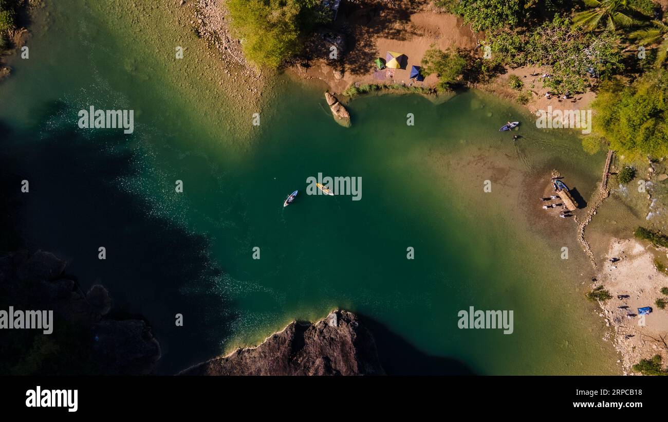 aerial views, cliffs, rivers and canoeing, located on the Oyo river ...
