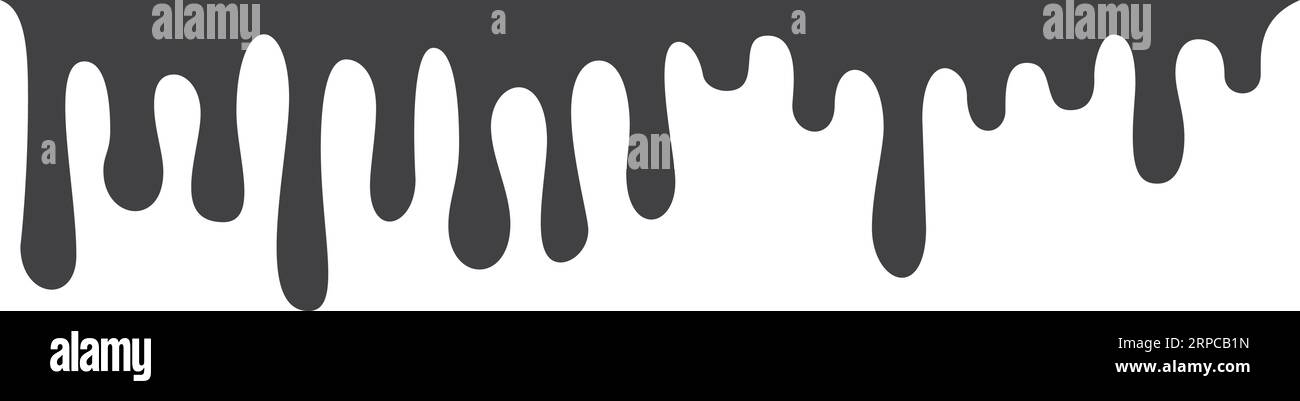 Ink dripping border. Horizontal black decorative element Stock Vector ...