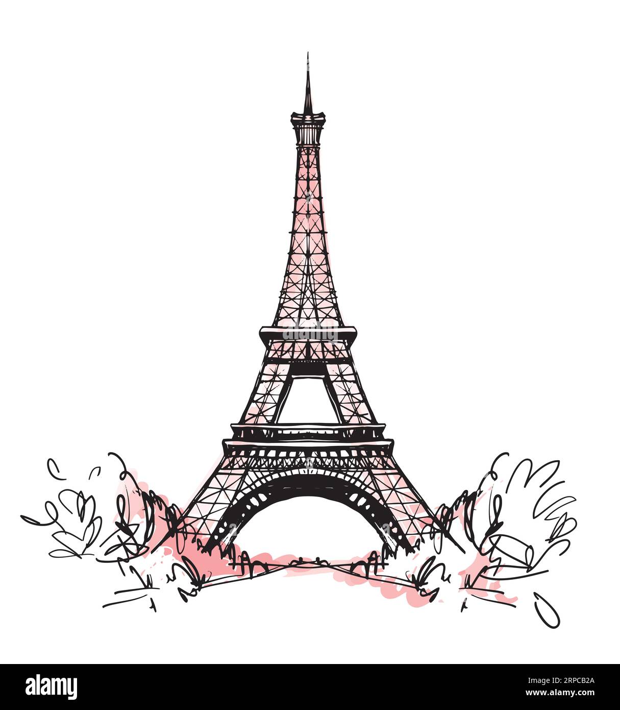 Eiffel Tower Pink Vector
