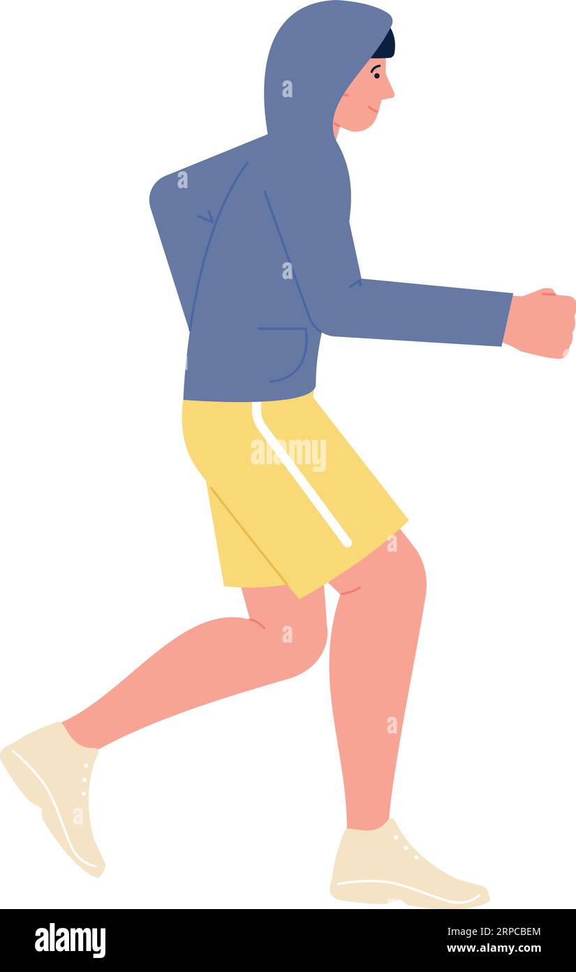Young man jogging. Smiling teen guy running Stock Vector Image & Art ...