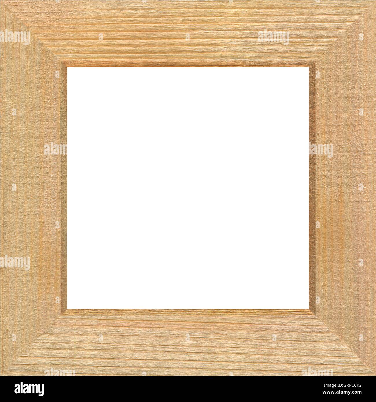 Square wooden frame cut from pine wood texture, isolated on white ...